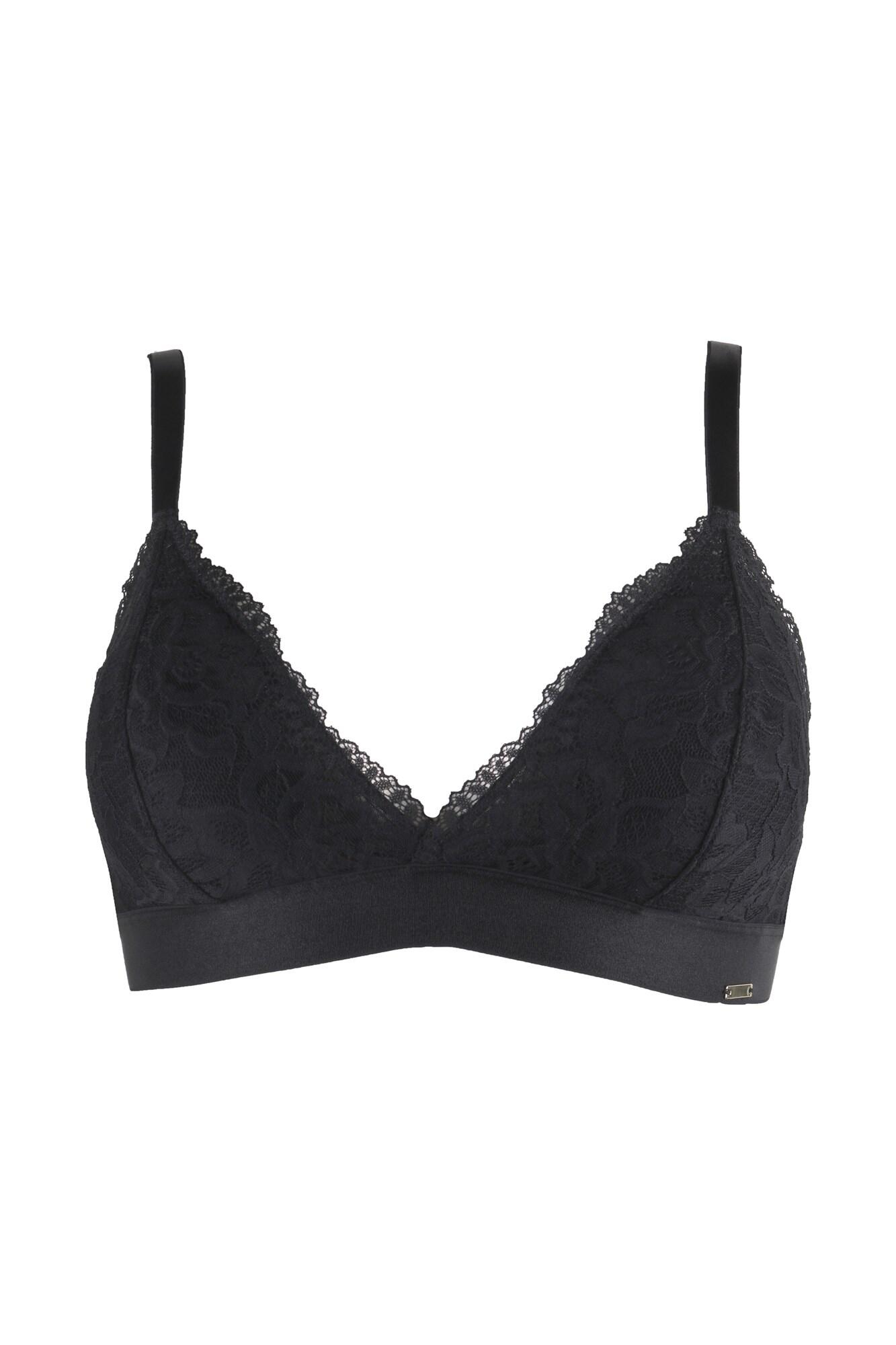 India Removable Padded Soft Triangle Bra in Black | Pour Moi Clothing
