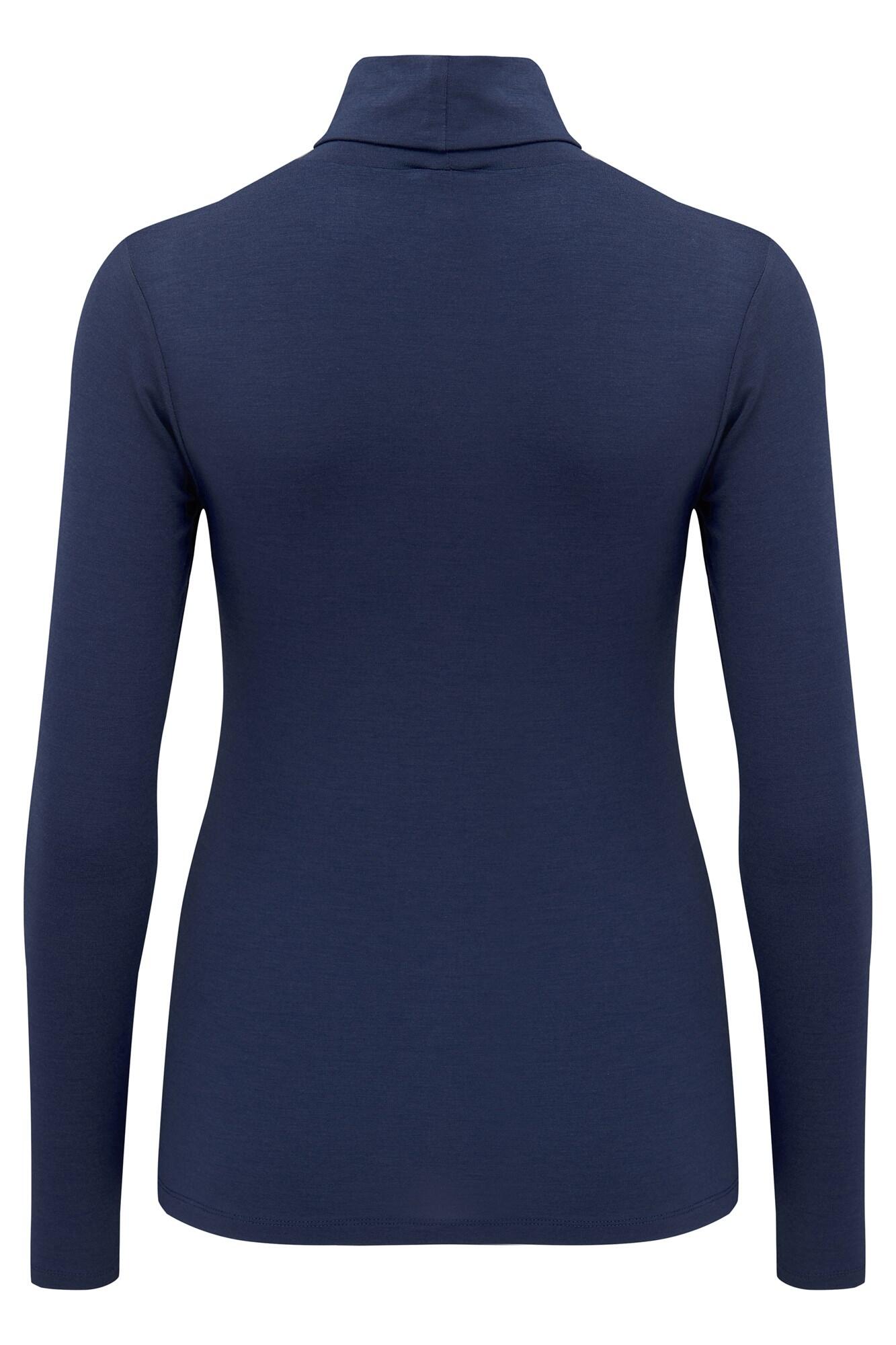 Second Skin Thermal Roll Neck Top | Navy | Pour Moi Clothing