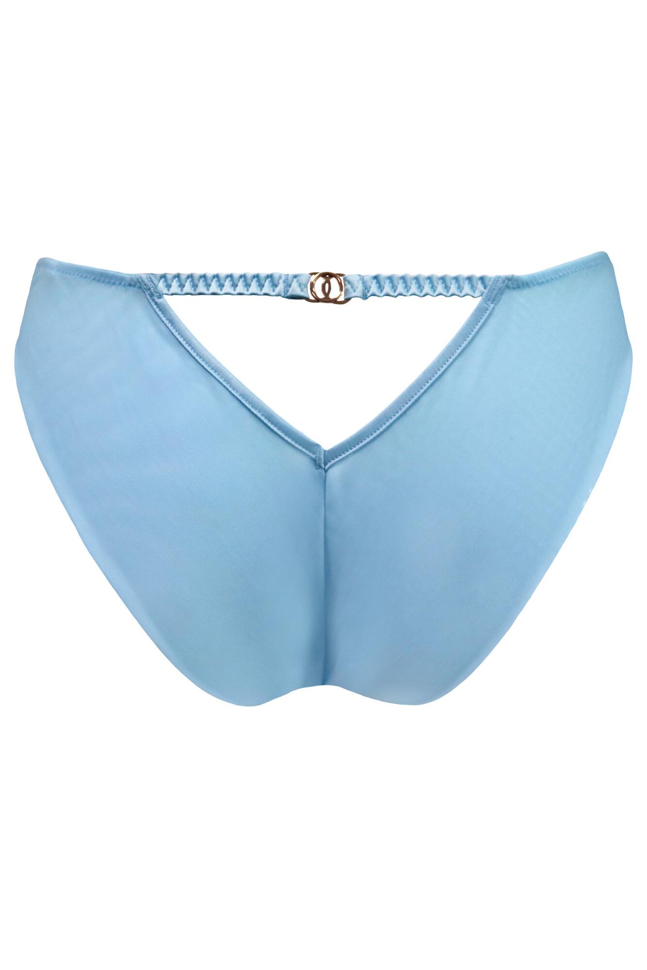 India Satin Brazilian Brief in Powder Blue | Pour Moi Clothing