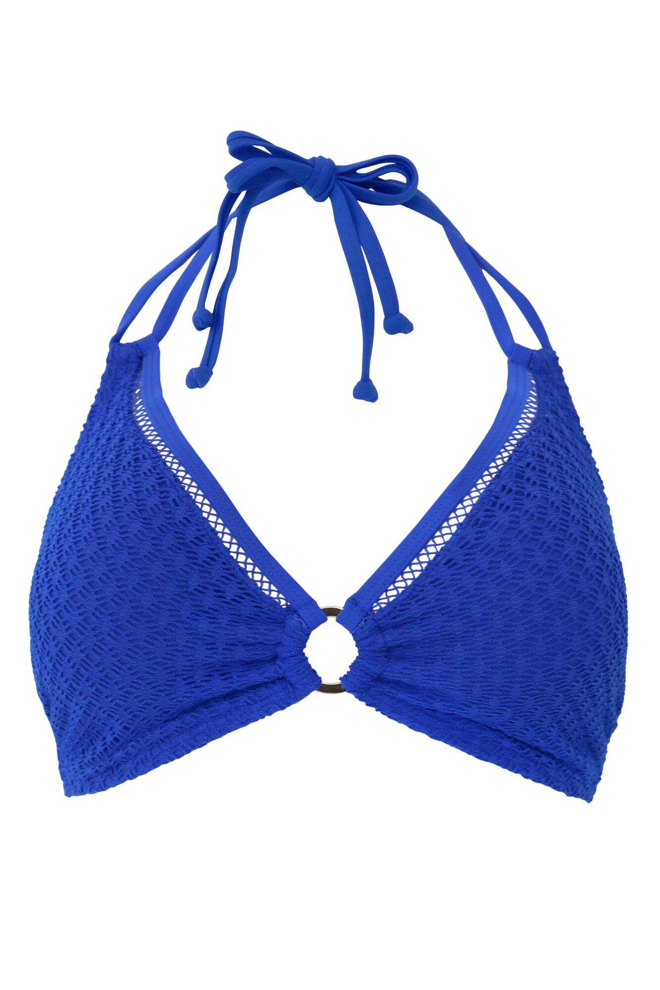 Sahara Removable Padded Non Wired Halter Top in Ultramarine | Pour Moi ...