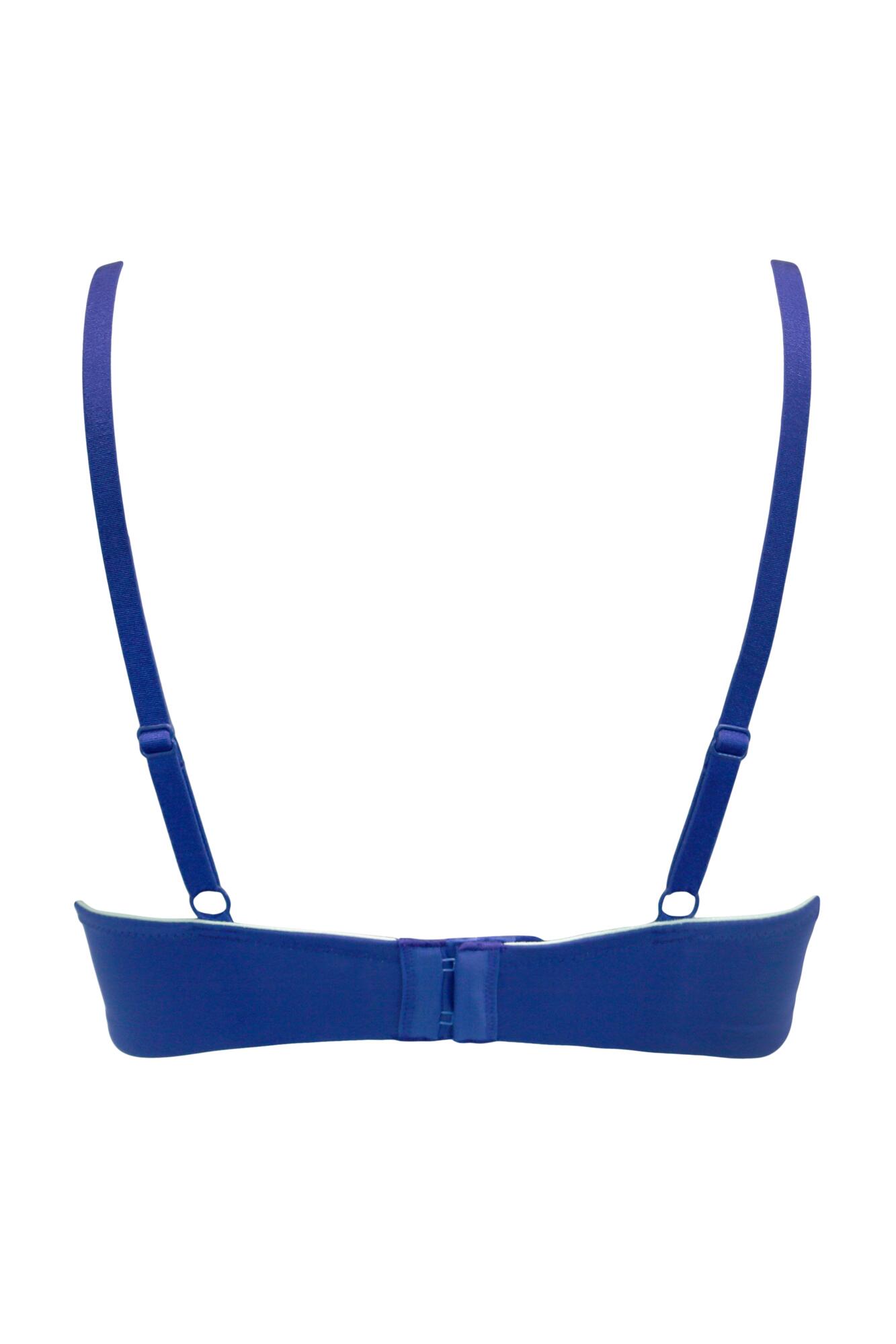 Romance Moulded Padded Push Up Plunge Bra in Cobalt/Mint | Pour Moi Clothing