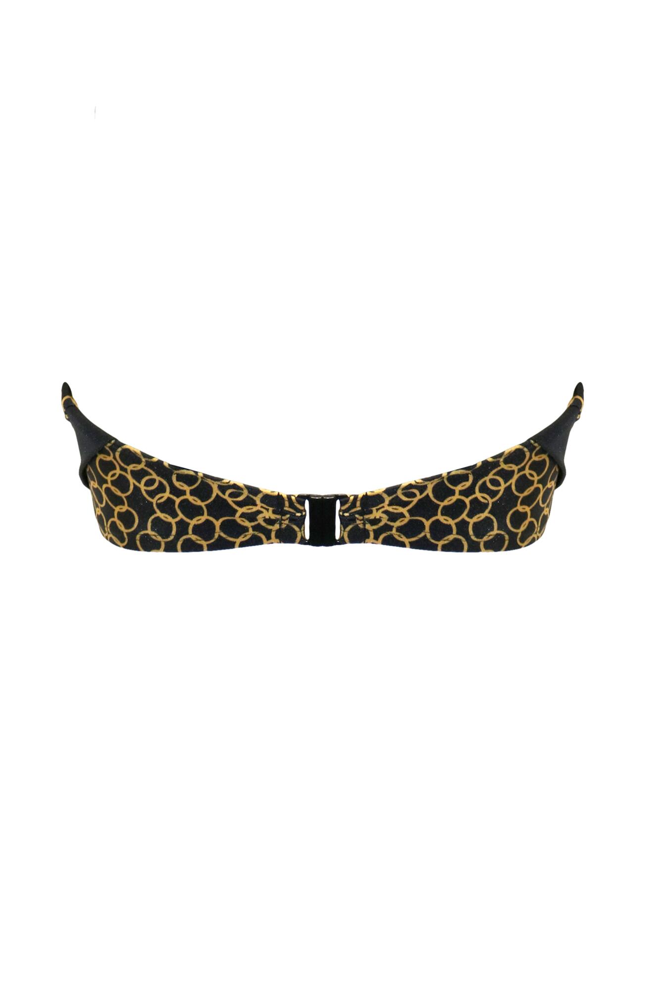 Casablanca Underwired Removable Straps Scarf Top in Gold Chain | Pour ...
