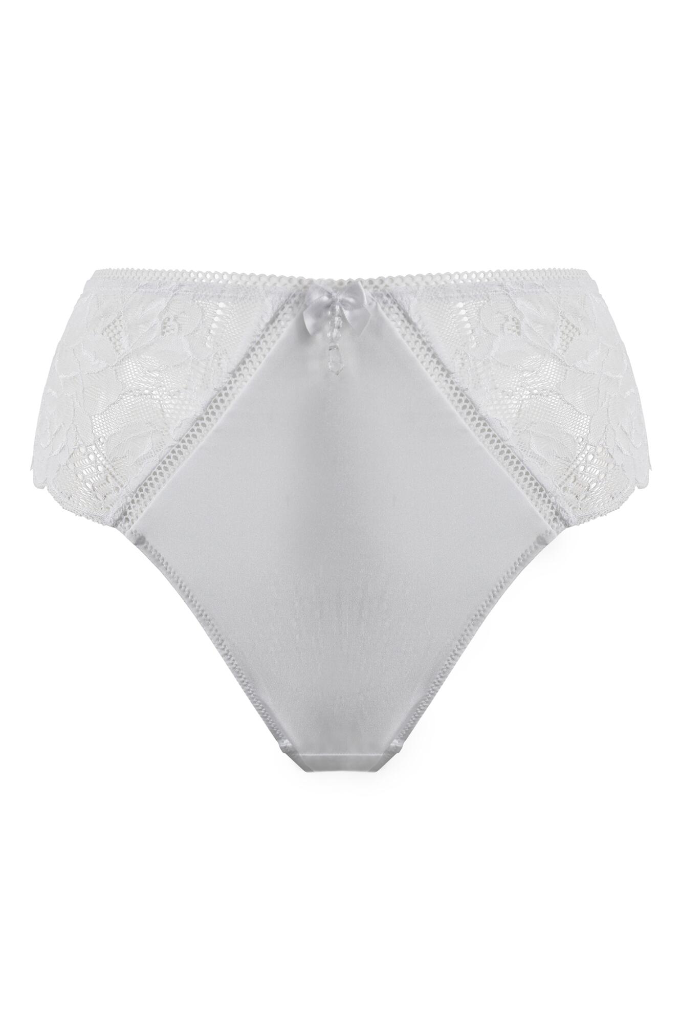 Ooo La La High-Waist Lace Brazilian in White | Pour Moi Clothing
