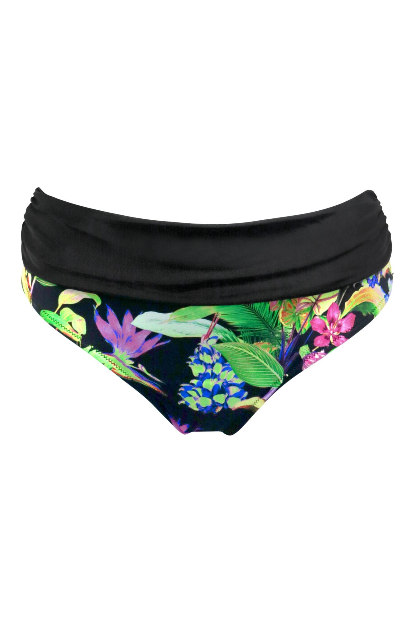 St Lucia Fold Over Bikini Brief in Tropical | Pour Moi Clothing