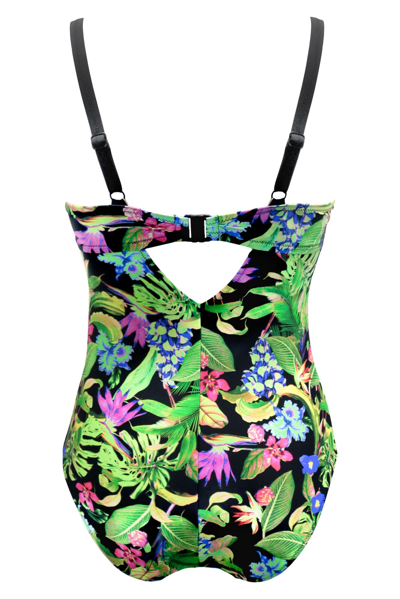 St Lucia Padded Underwired Swimsuit in Tropical | Pour Moi Clothing