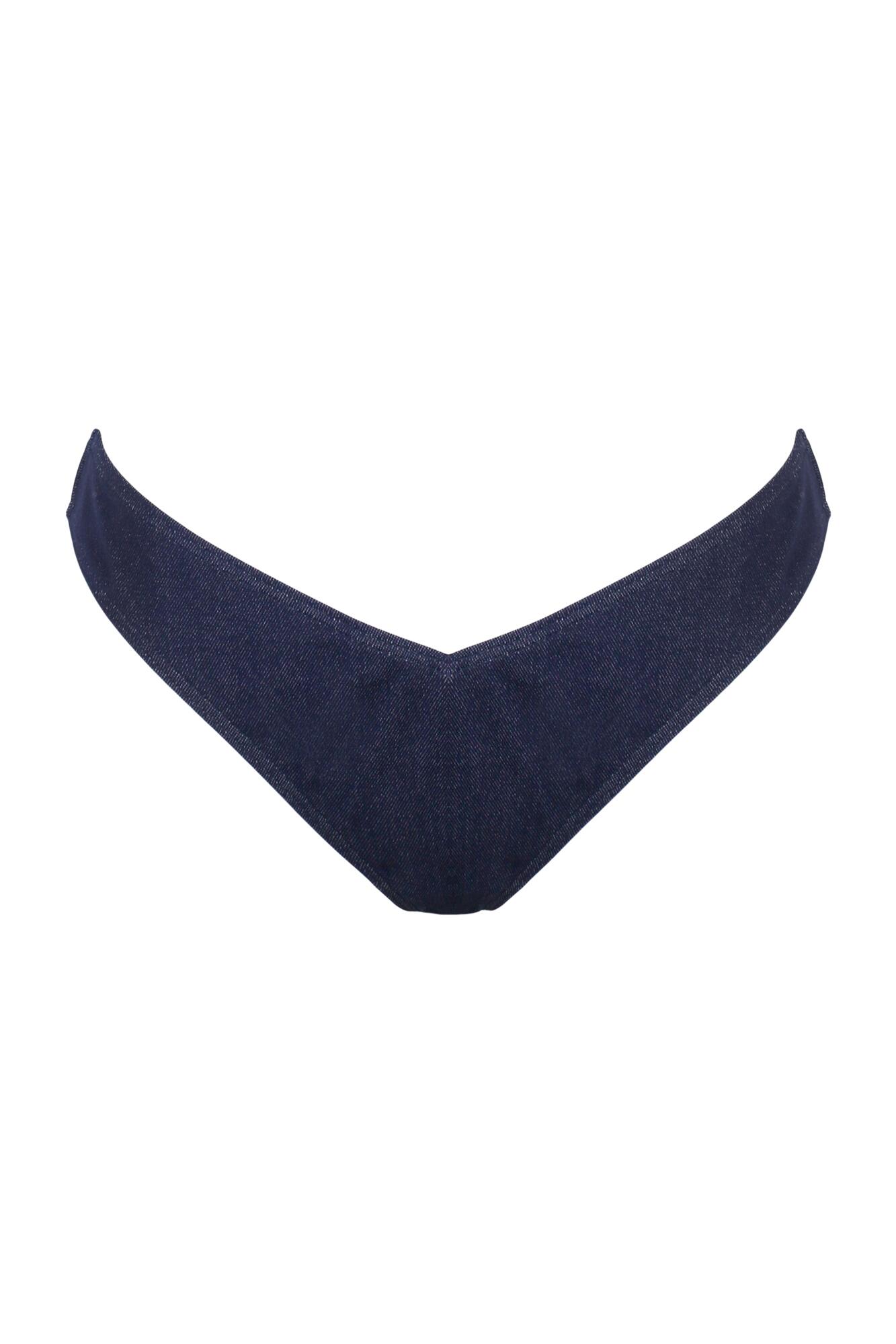 Adelaide Denim V-Shape Brief | Blue | Pour Moi Clothing