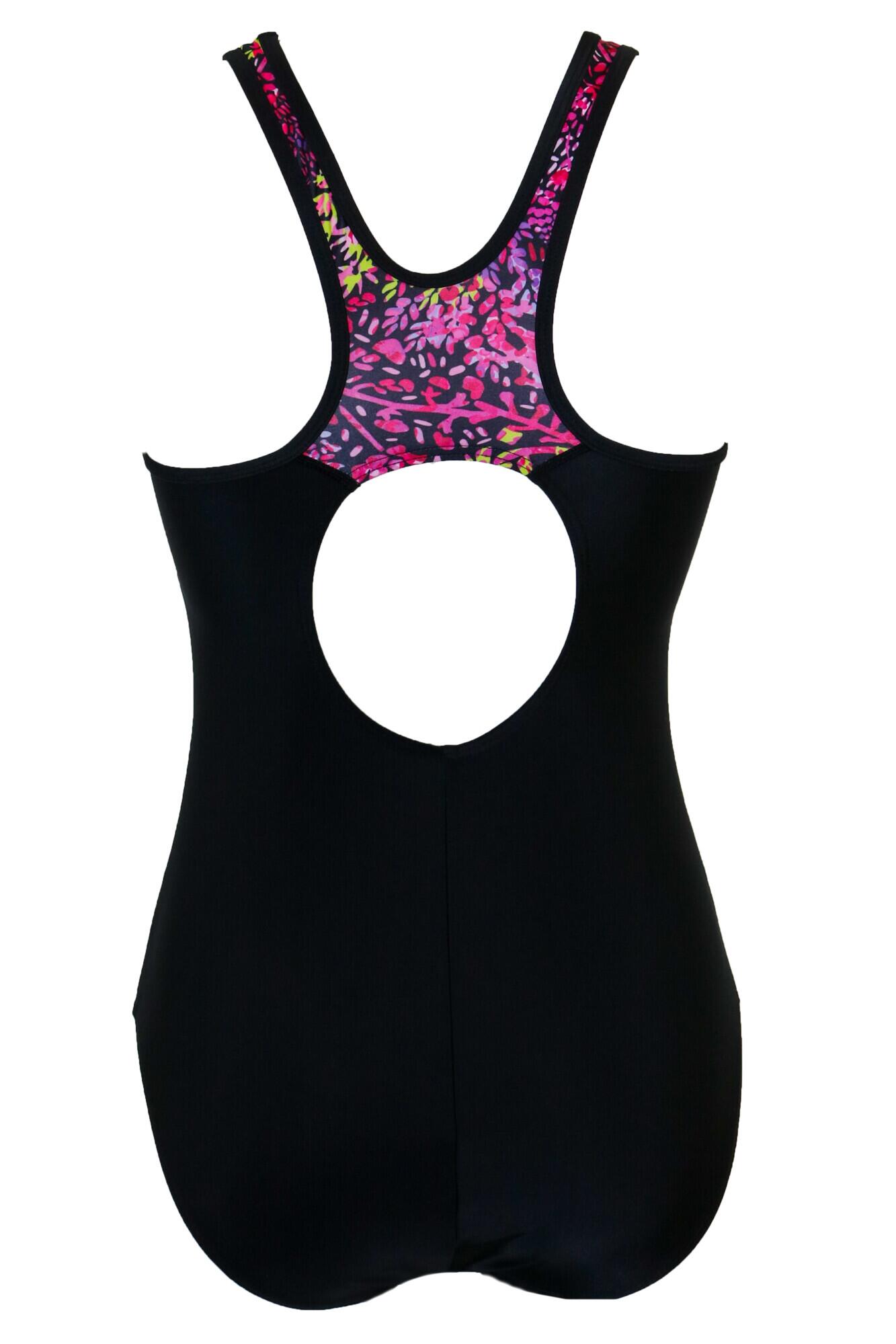 Energy Chlorine Resistant Control Swimsuit in Black/Confetti | Pour Moi ...