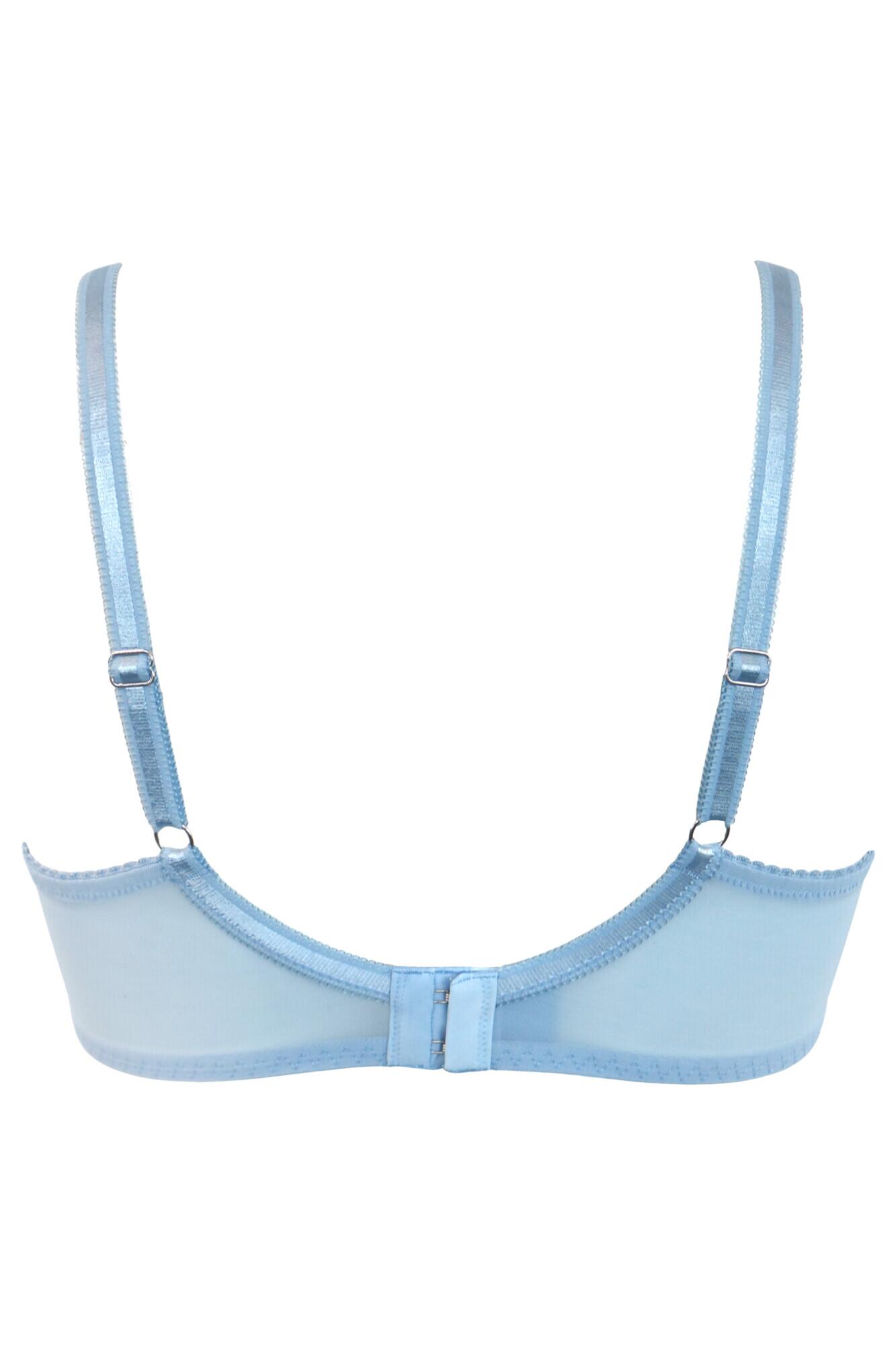 Fleur Non-Padded Underwired Balconette Bra in Powder Blue | Pour Moi ...