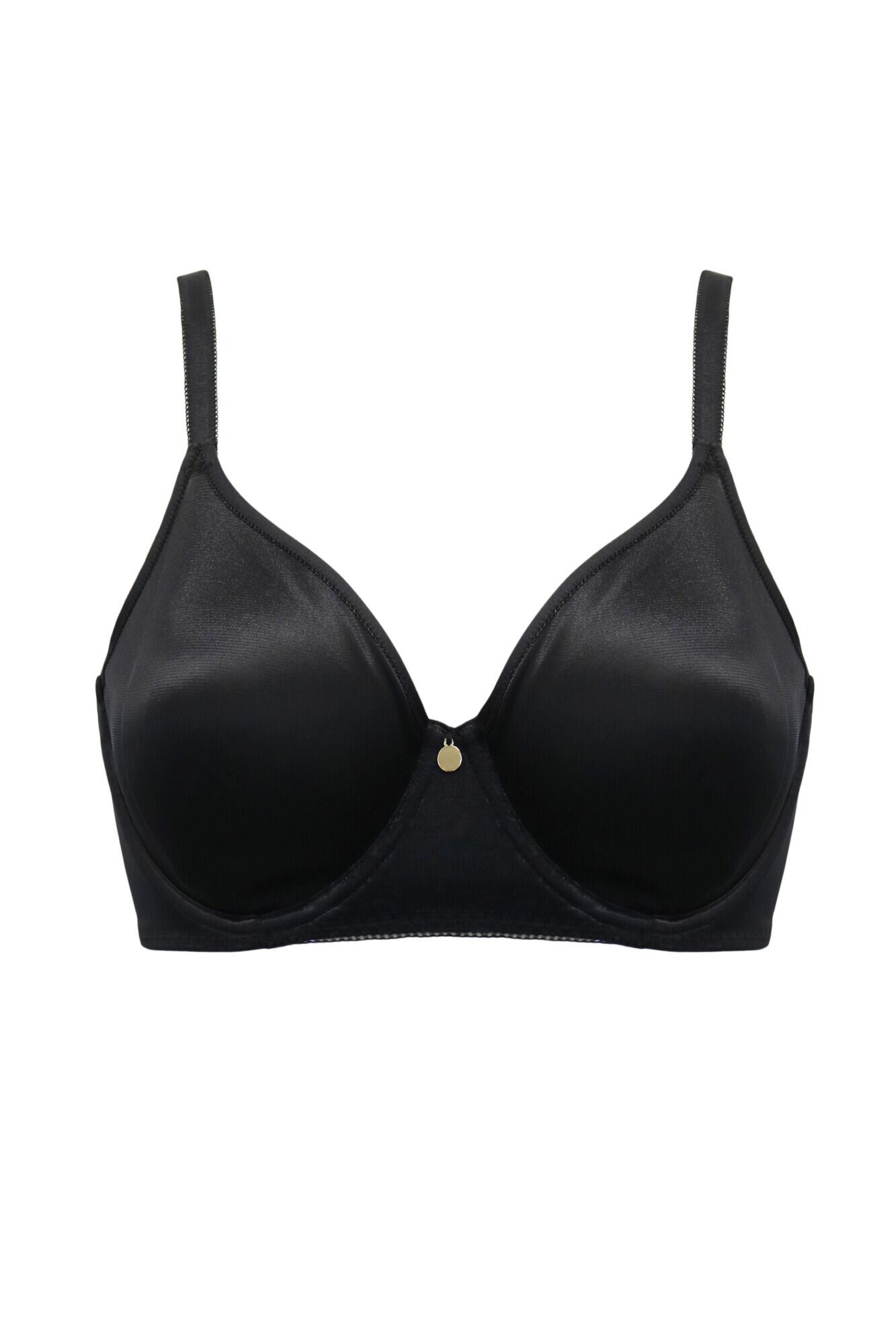 Effortless Non-Padded Underwired Minimiser Bra D-M in Black | Pour Moi ...