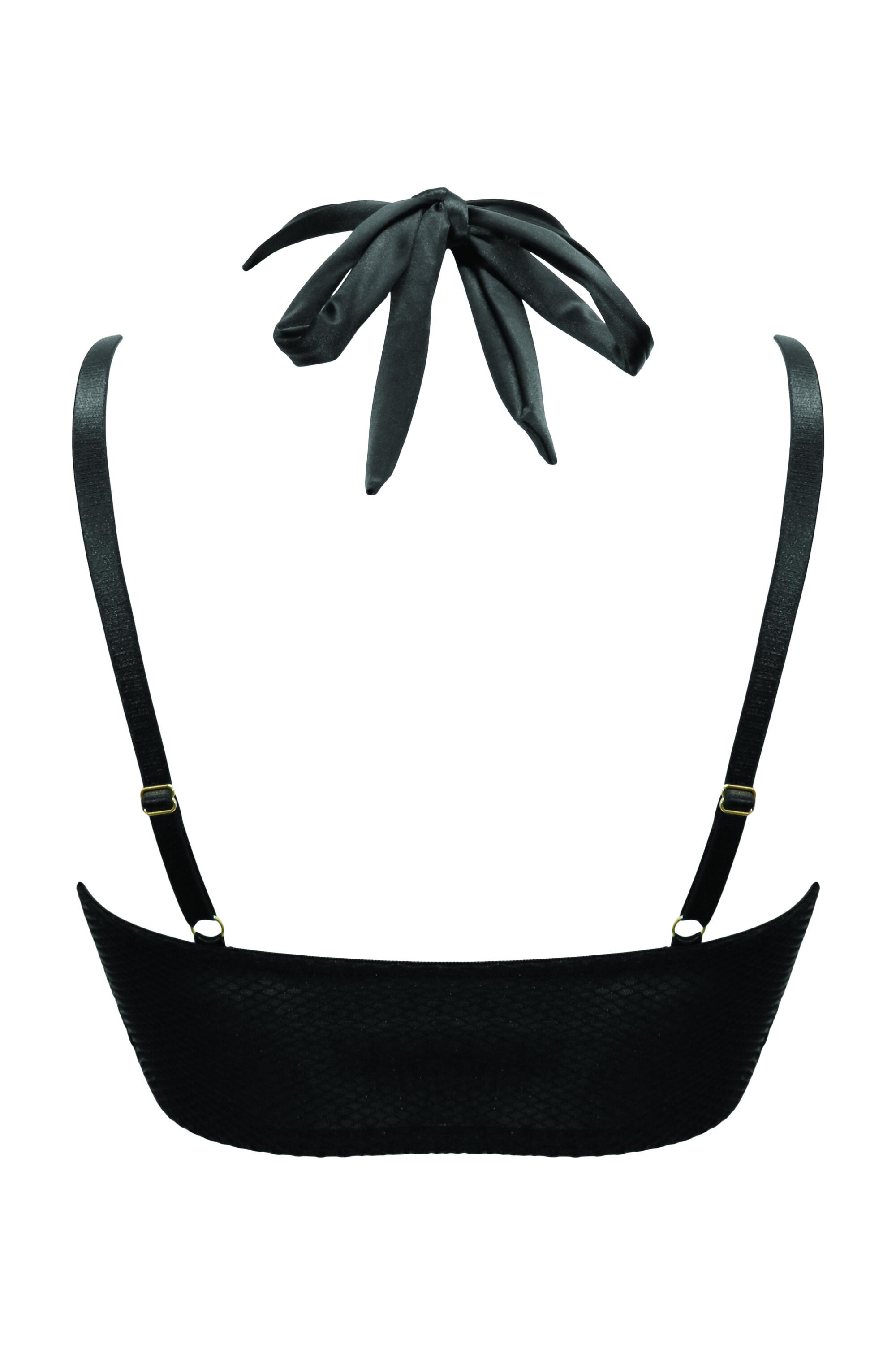 Suspense Laced Up Double Layer Front Fastening Bra in Black | Pour Moi ...