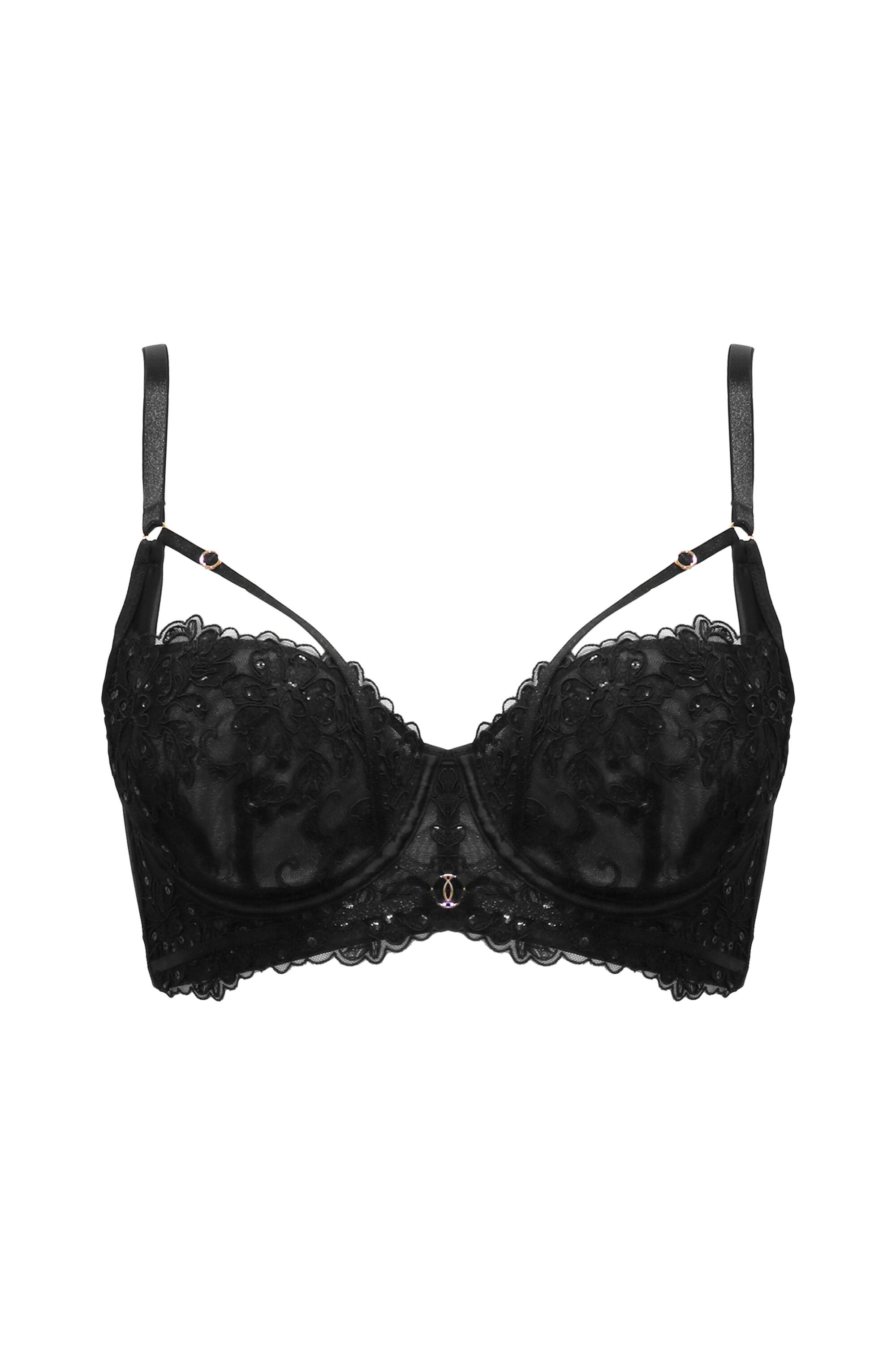 Intense Sequin Non-Padded Underwired Balcony Bra B-G in Black Sequin ...