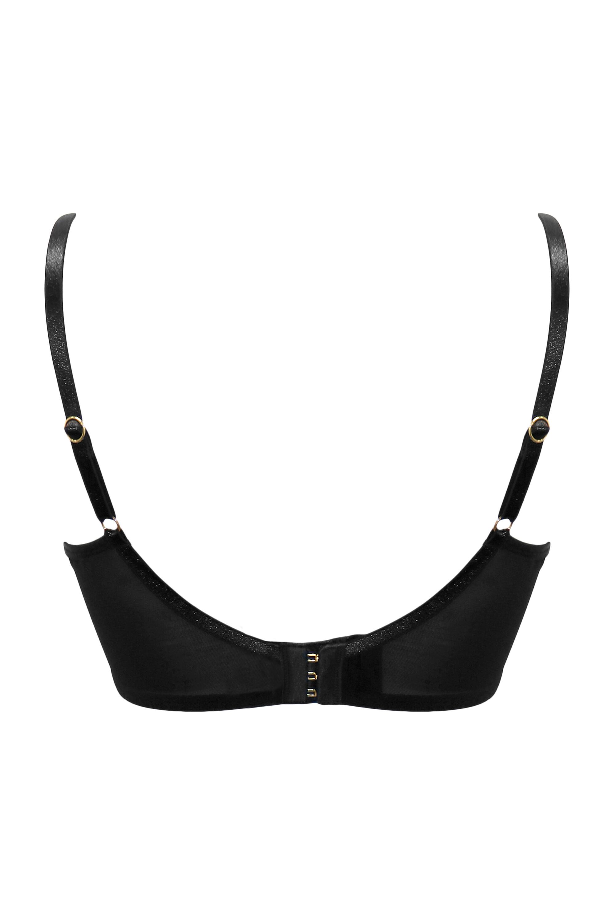 Intense Sequin Non-Padded Underwired Balcony Bra B-G in Black Sequin ...
