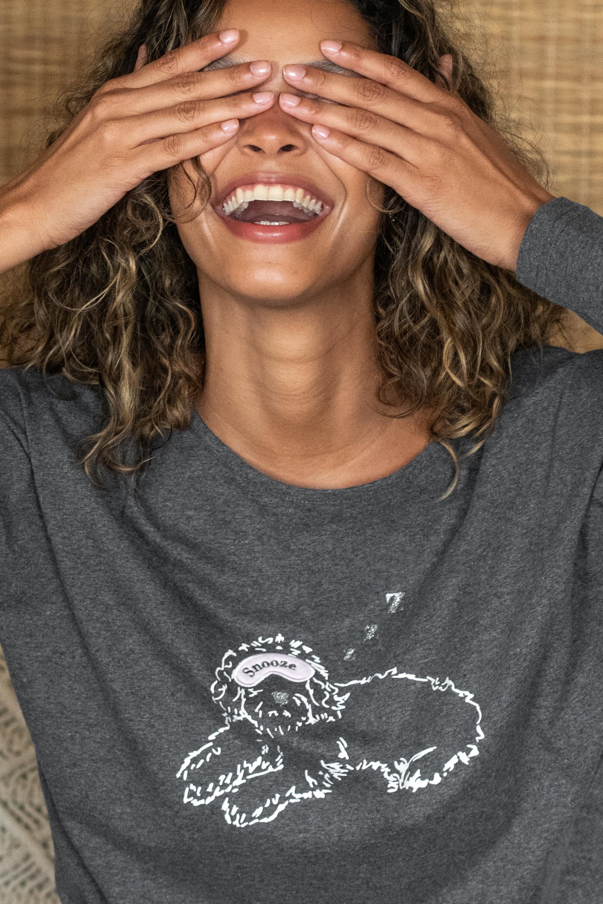 Jersey Cotton Cockapoo Pyjama Set in Grey/Silver | Pour Moi Clothing