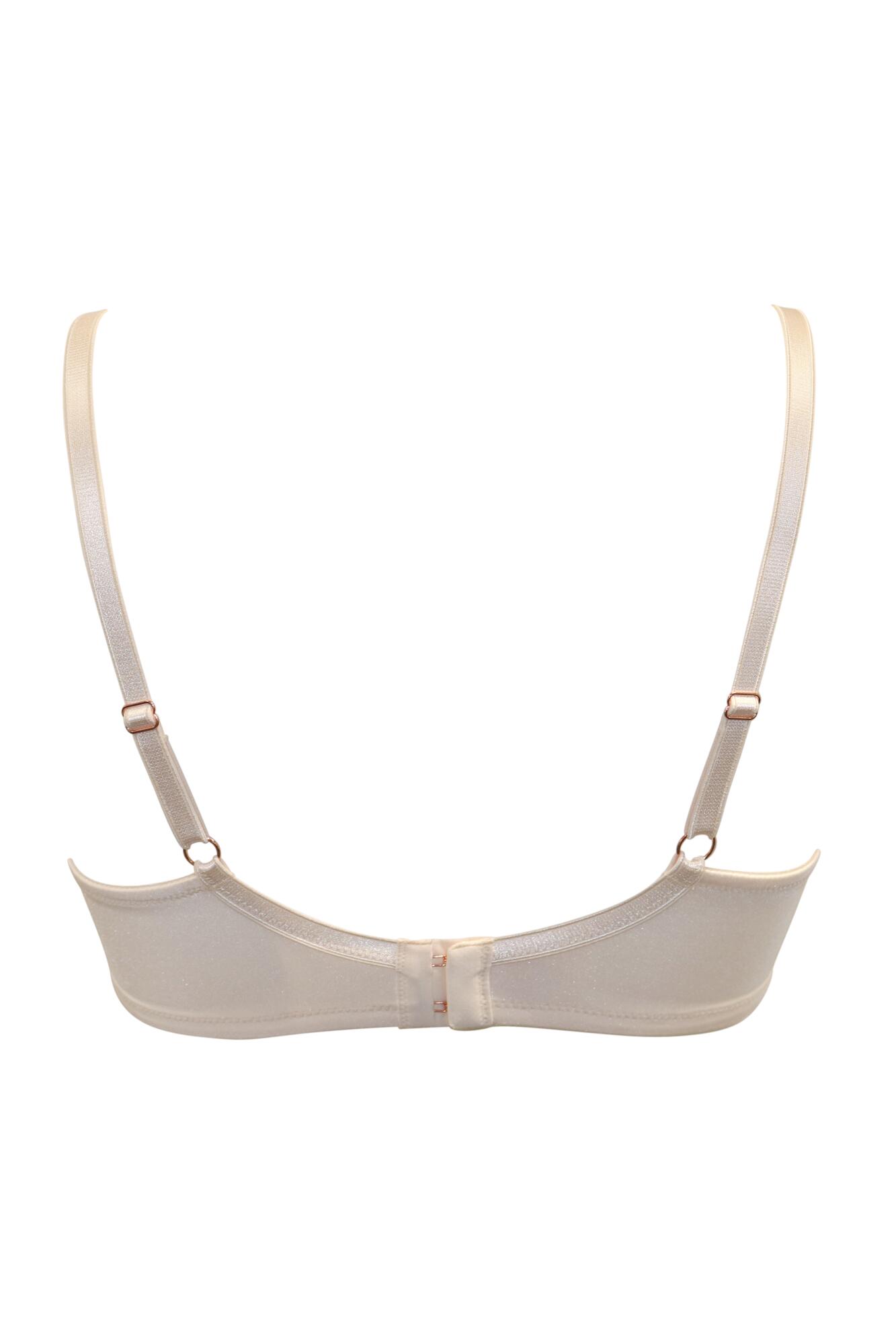 Atelier Lace High Apex Padded Underwired Bra in Ivory/Champagne | Pour ...