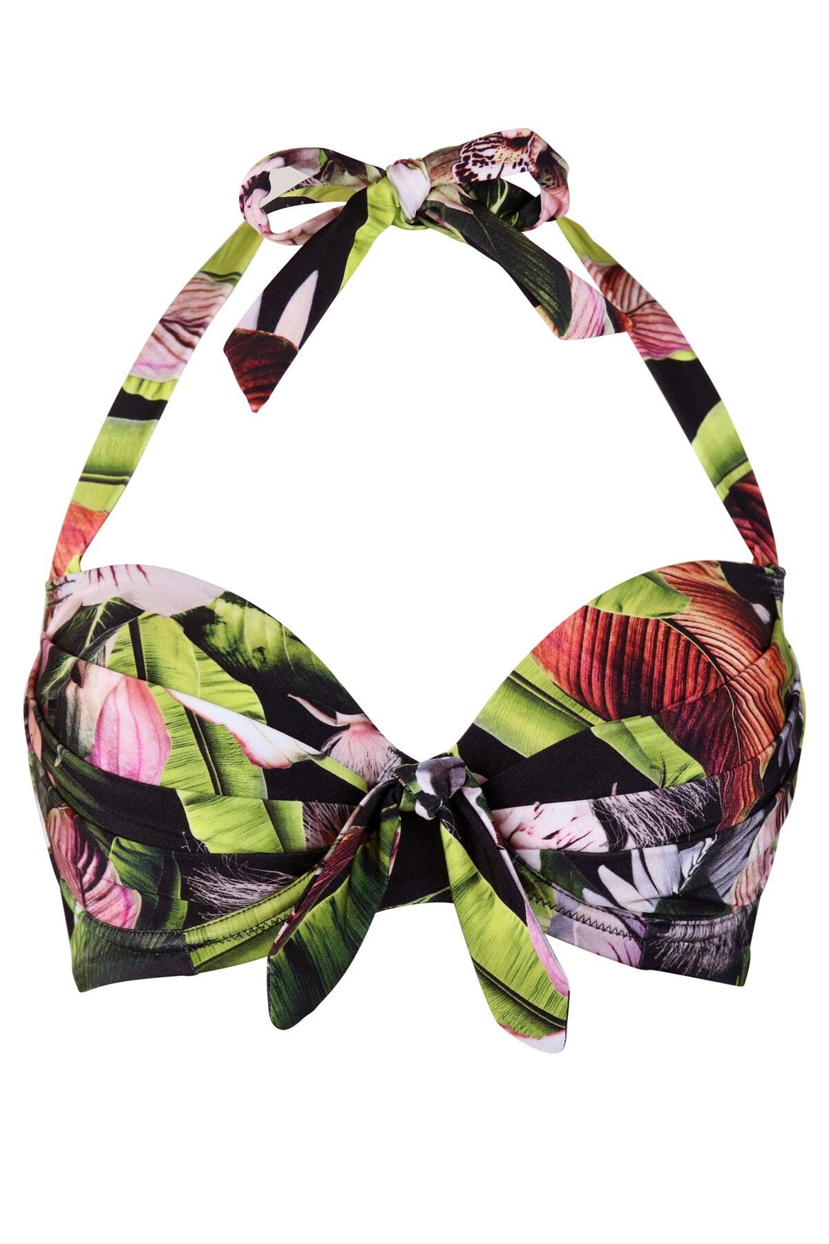 Orchid Luxe Halter Lightly Padded Underwired Top | Multi | Pour Moi
