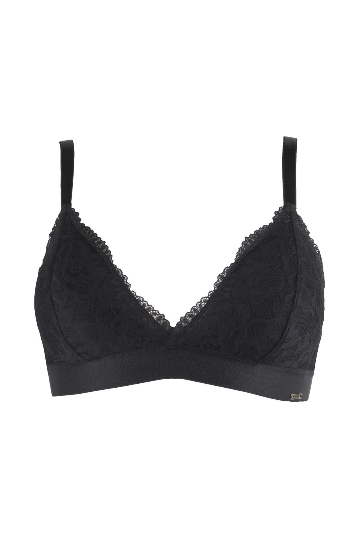 India Removable Padded Soft Triangle Bra in Black | Pour Moi Clothing