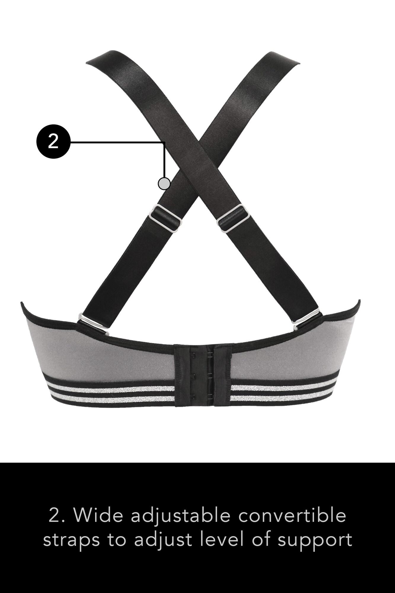 Energy Empower U/W Lightly Padded Convertible Sports Bra in Silver ...