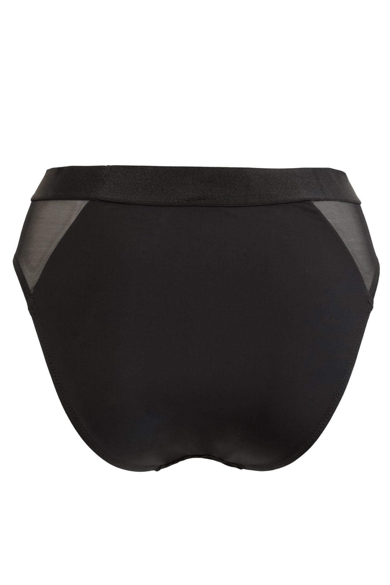 India Mesh and Lace High Leg Brief in Black | Pour Moi Clothing