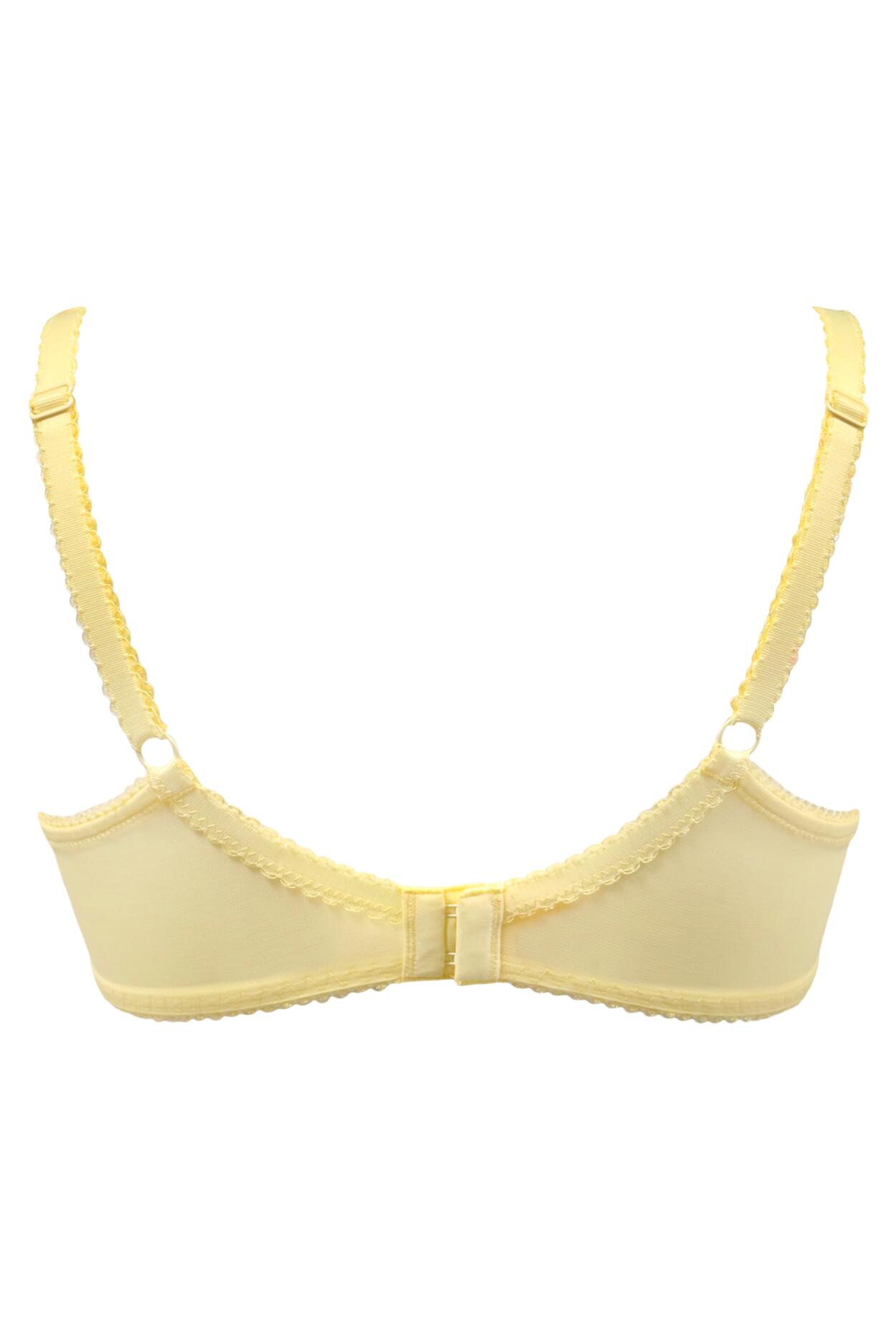 Flora Lightly Padded Underwired Bra in Yellow | Pour Moi Clothing