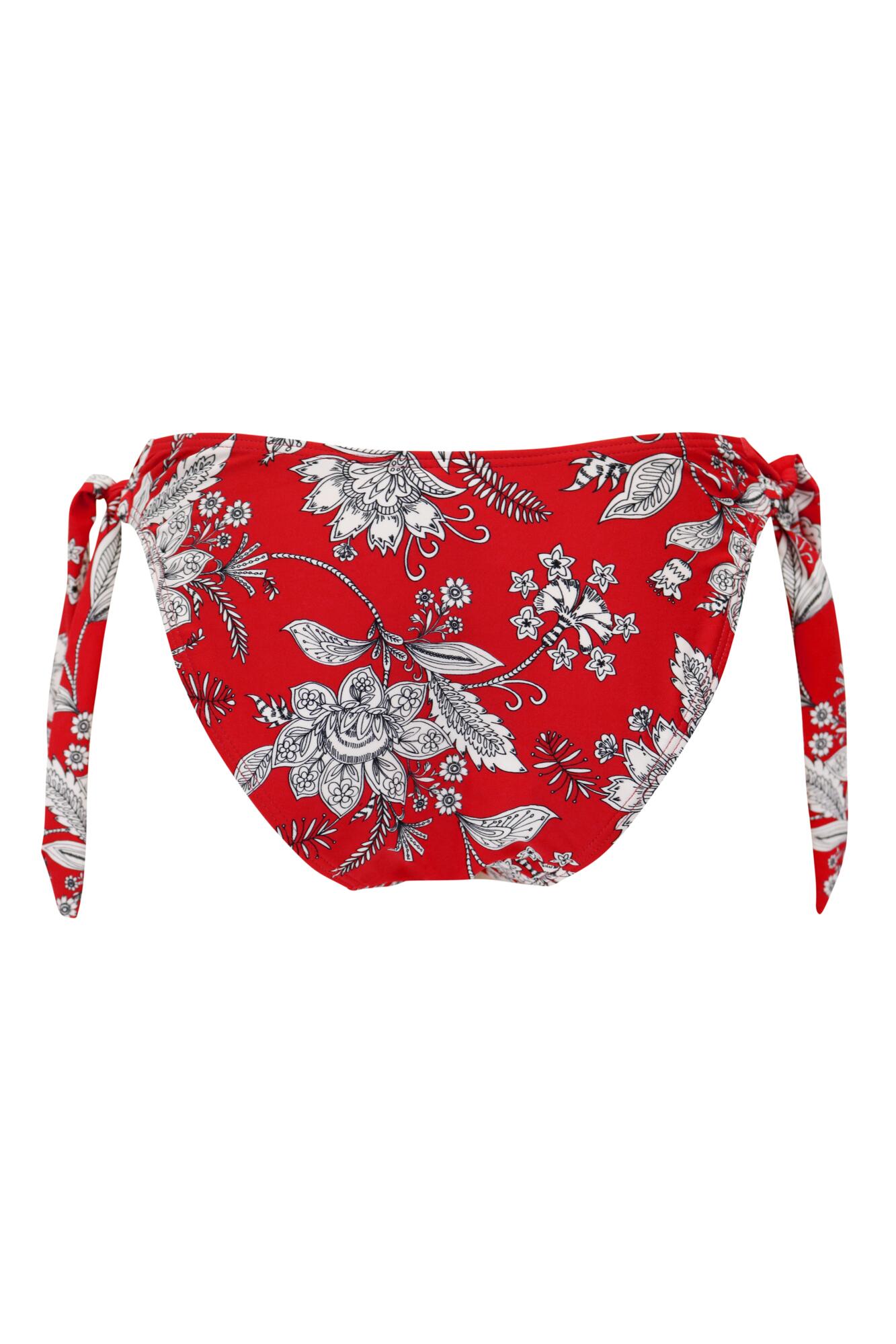 Freedom High Leg Tie Side Brief in Red/White | Pour Moi Clothing