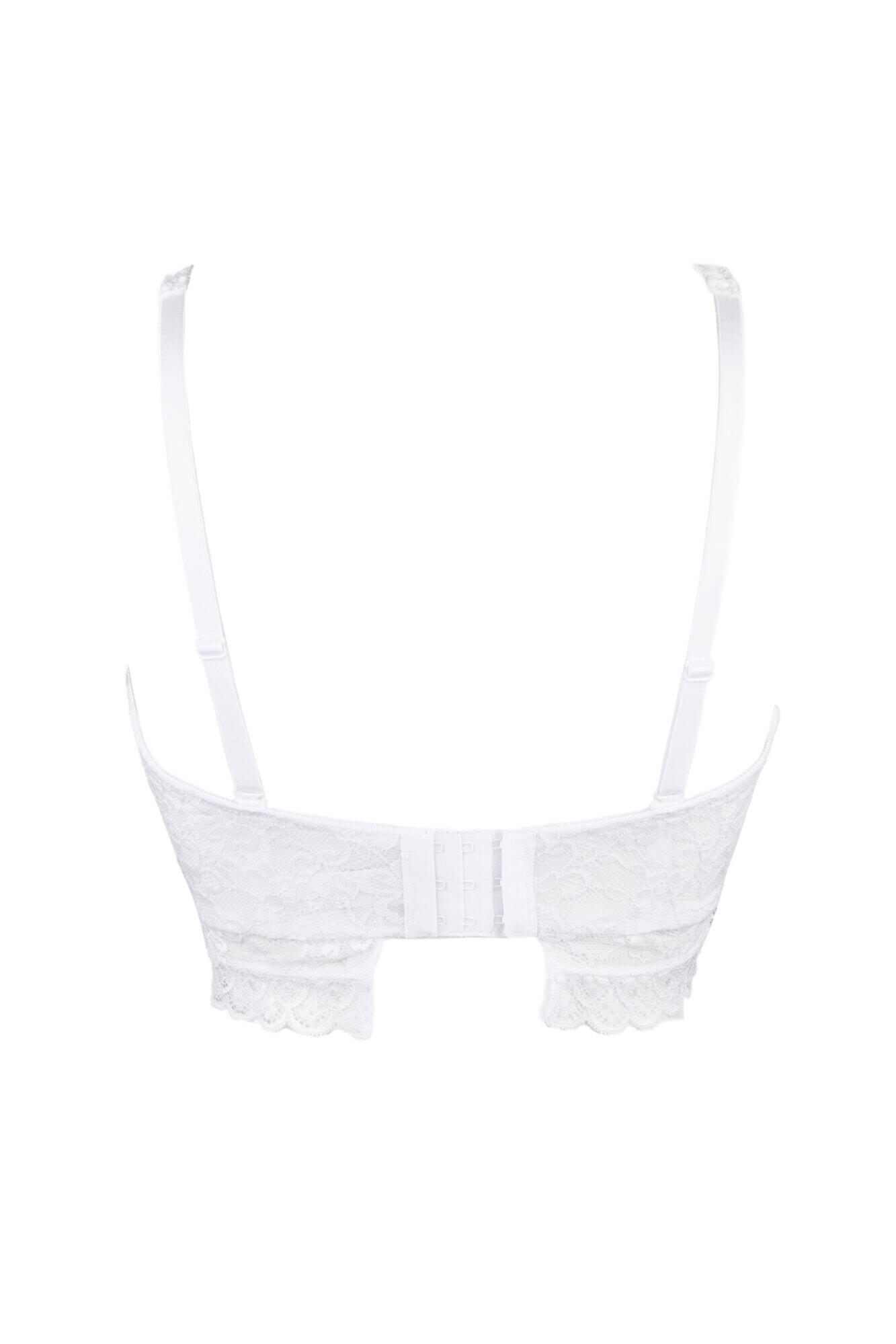 Rebel Lightly Padded Multiway Strapless Longline Bra in White | Pour ...