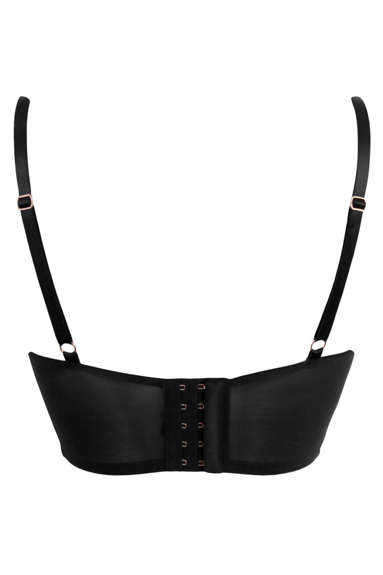 Manhattan Lightly Padded Plunge Longline Bra in Black | Pour Moi Clothing