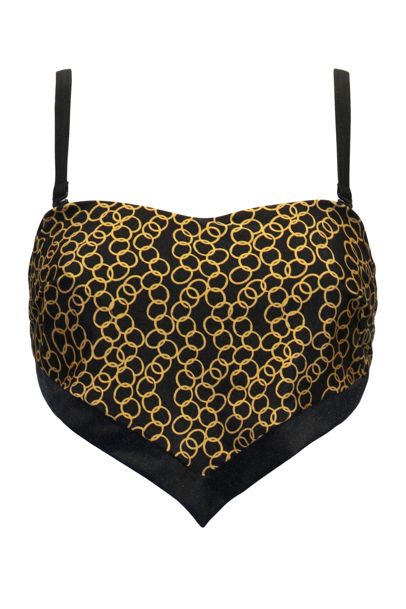 Casablanca Underwired Removable Straps Scarf Top in Gold Chain | Pour ...