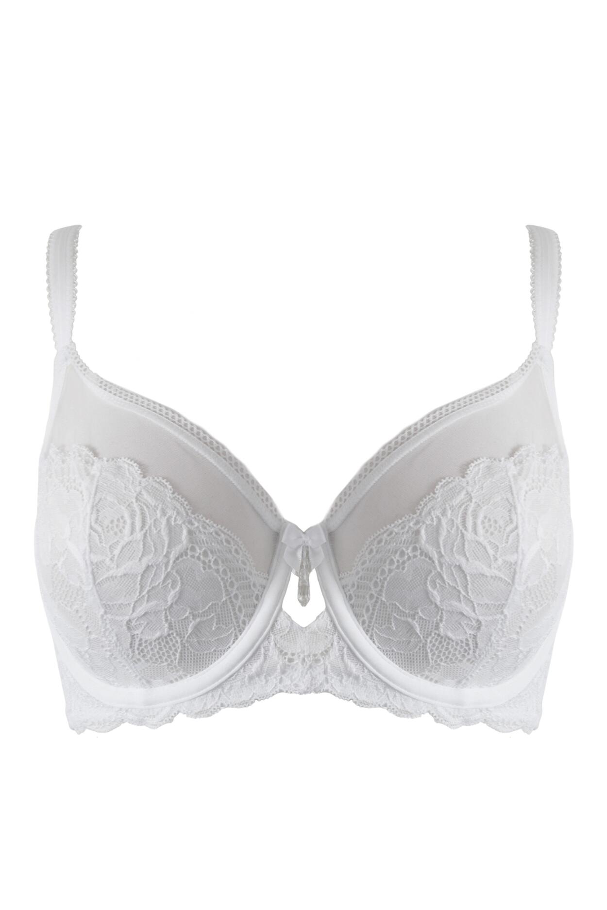 Ooo La La Non-Padded Underwired Lace Bra D-H in White | Pour Moi Clothing