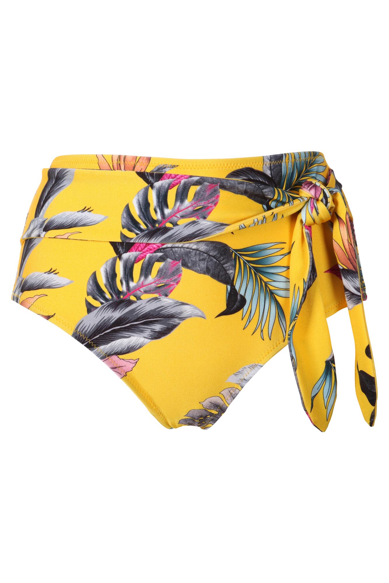 Paradiso Belted High Waisted Control Brief in Yellow | Pour Moi Clothing