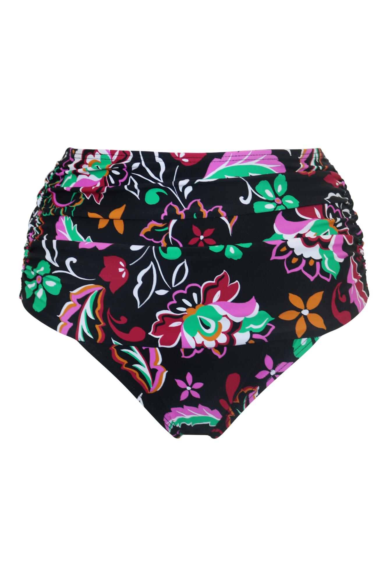 Sunshine High-Waist Tummy Control Brief in Black Multi | Pour Moi Clothing