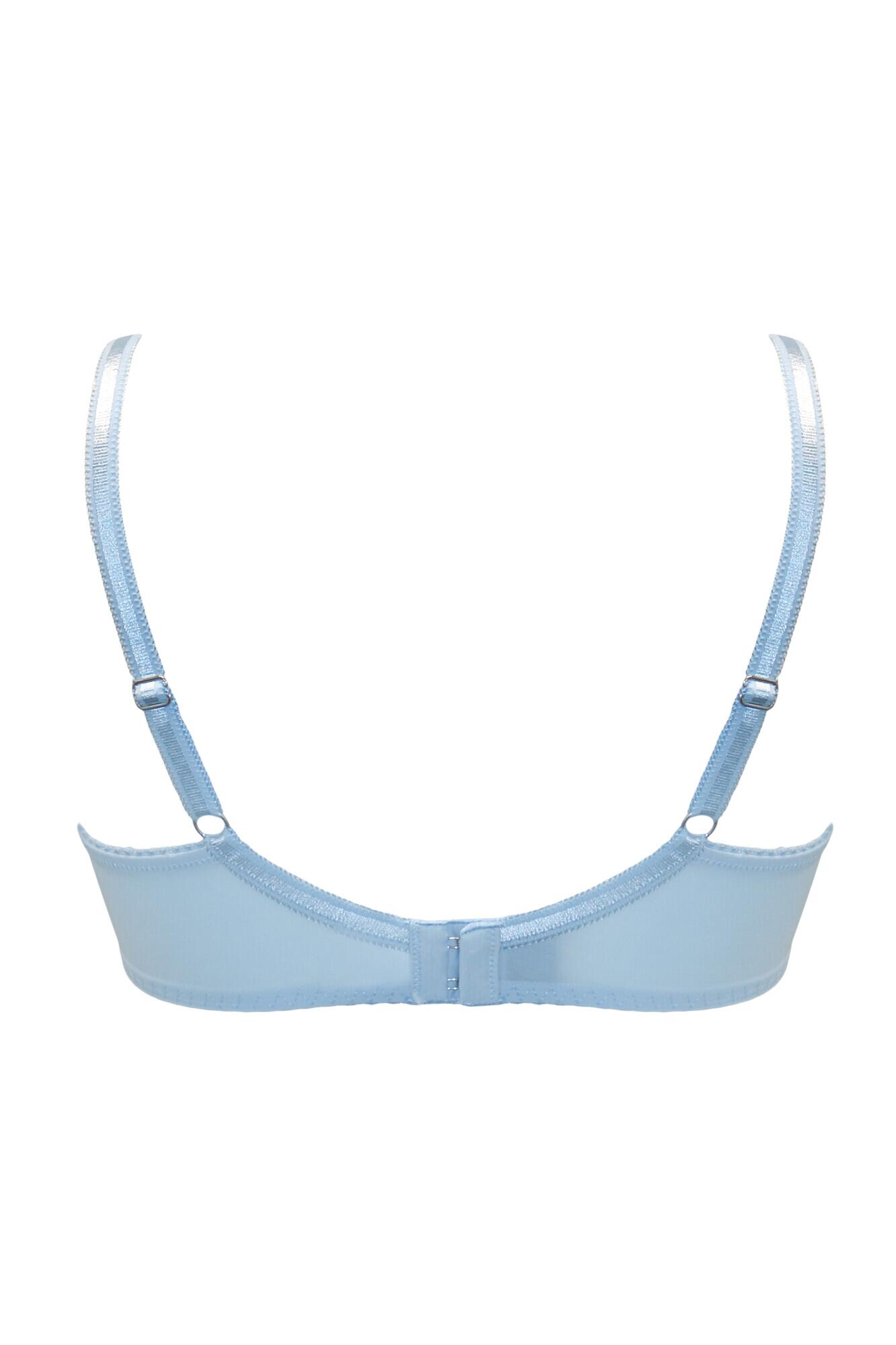 Fleur Lightly Padded High Apex Underwired Bra in Powder Blue | Pour Moi ...