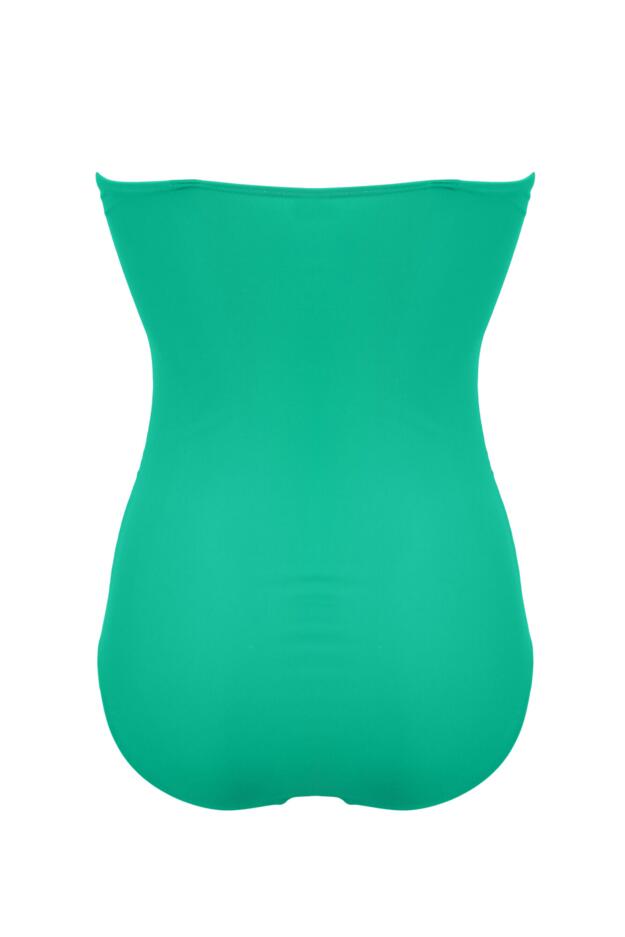 Santa Monica Strapless Control Swimsuit In Green Pour Moi Clothing