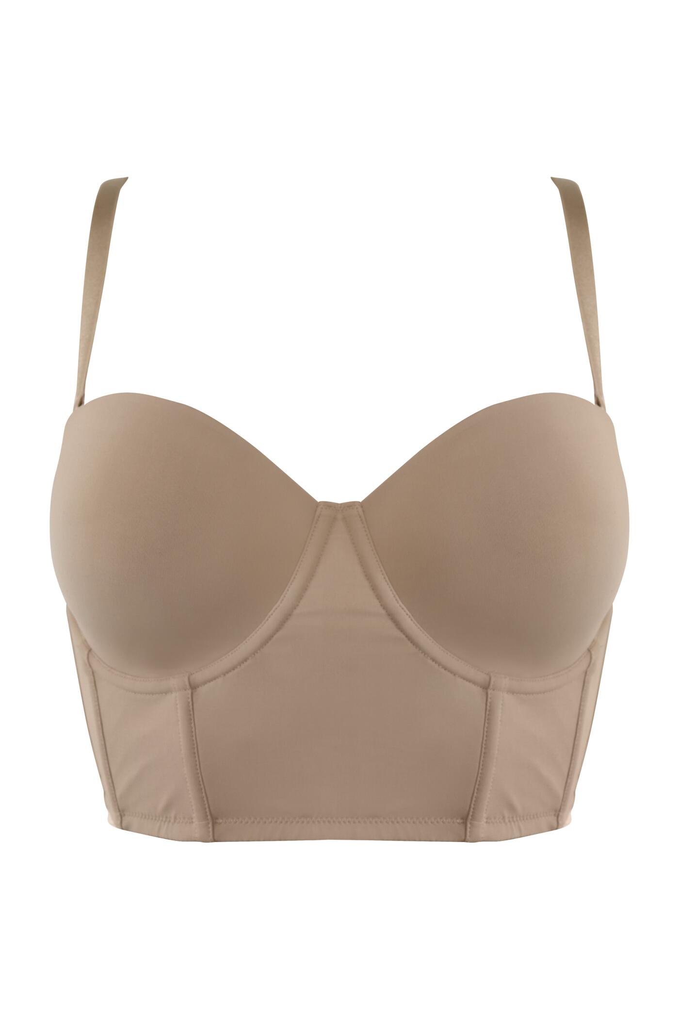 Definitions Low Back Multiway Bustier in Sand | Pour Moi Clothing