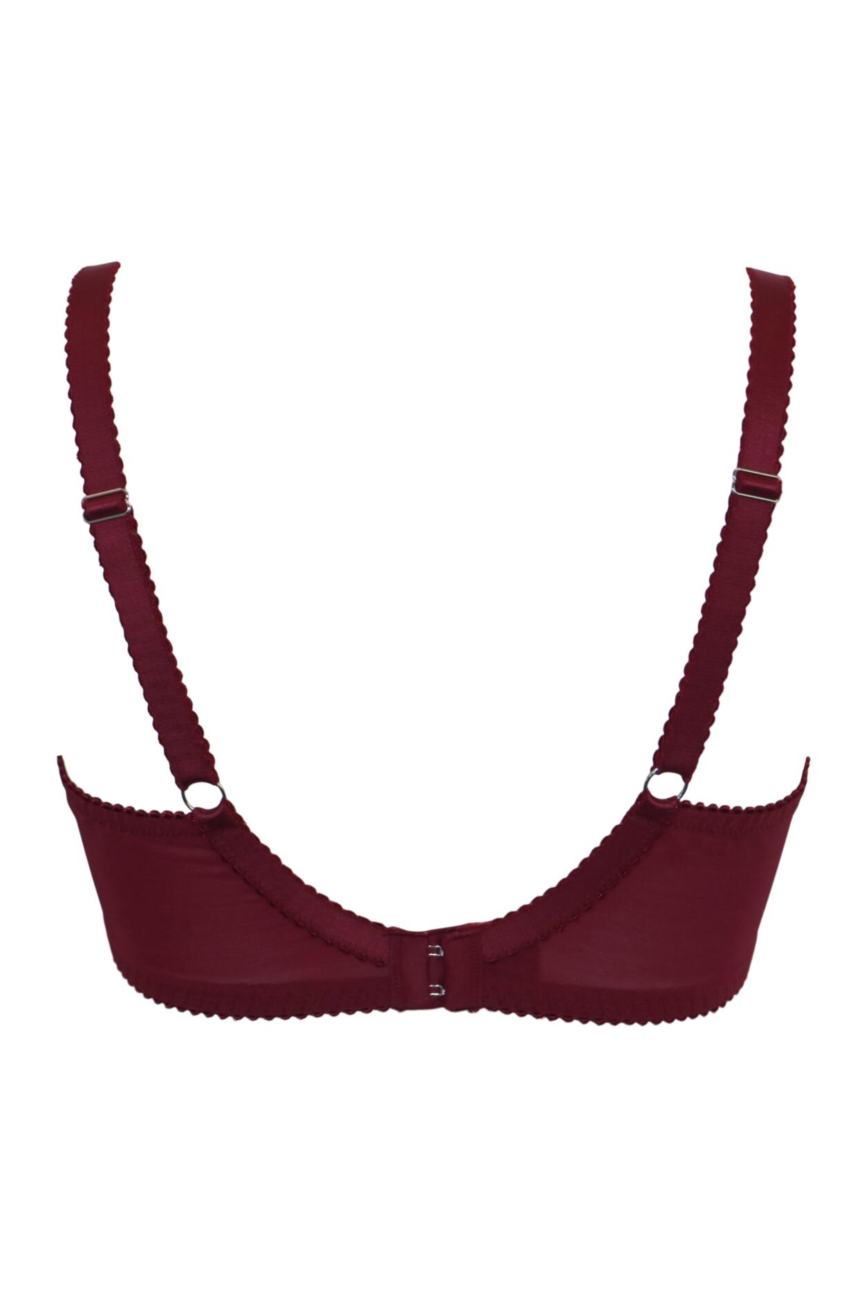 Hollywood Padded Balconette Bra in Burgundy | Pour Moi Clothing